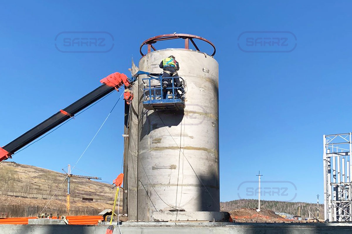 Vertical tanks and vesselss erection in the Chelyabinsk region